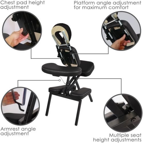 Earthlite Stronglite MicroLite™ Portable Massage Chair Package (Black ...