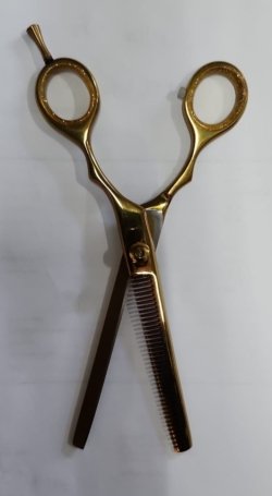 David & Matthew 7" Thinning Shear - Gold - CBS Beauty Supply