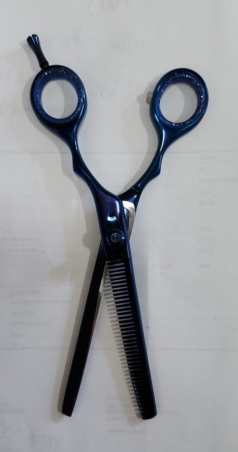 David & Matthew 7" Thinning Shear - Blue - CBS Beauty Supply